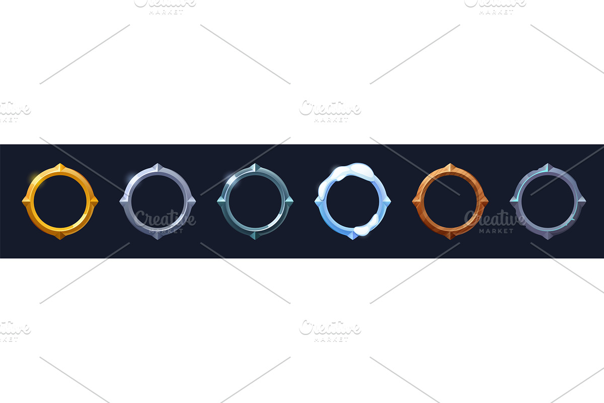 Set of round ui game frames, an Object Graphic by art PVP - market ...