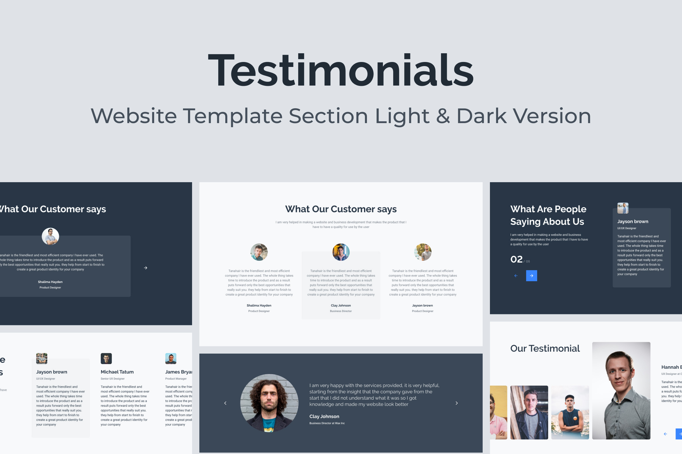 Web Testimonial Section Template, a Landing Page Template by Kreativ Space