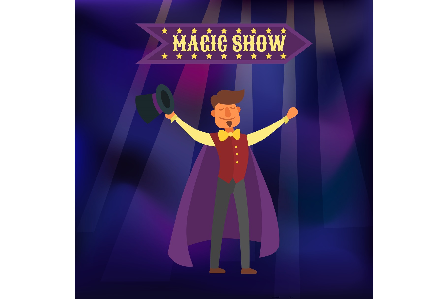 Magic show vector illustration, a Texture Graphic by KitVector