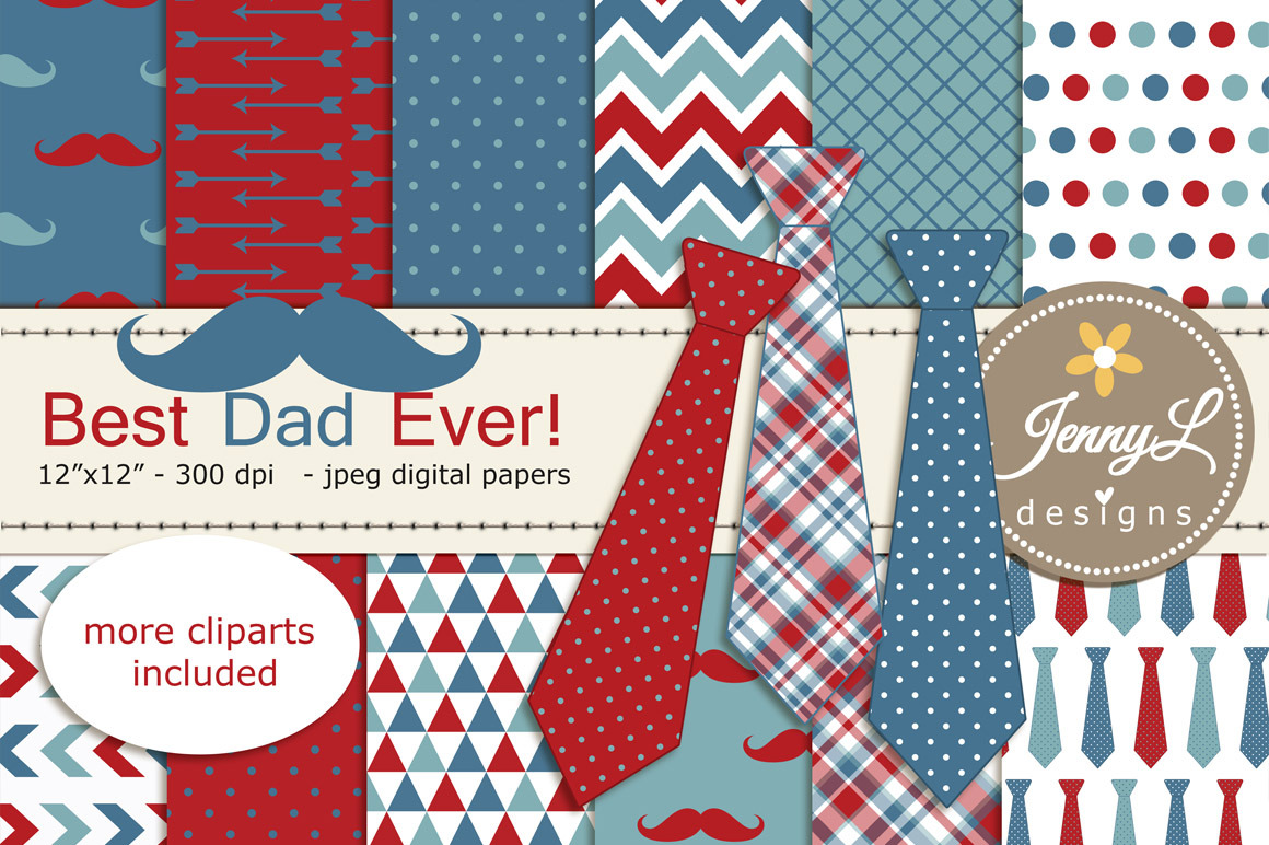 Dad Father's Day Digital Paper, a Pattern Graphic by JennyL Designs