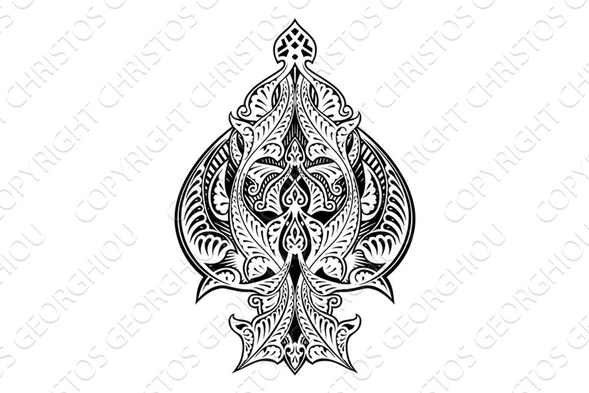 Ace of Spades Icon Shape Abstract, a Decorative Illustration by ...