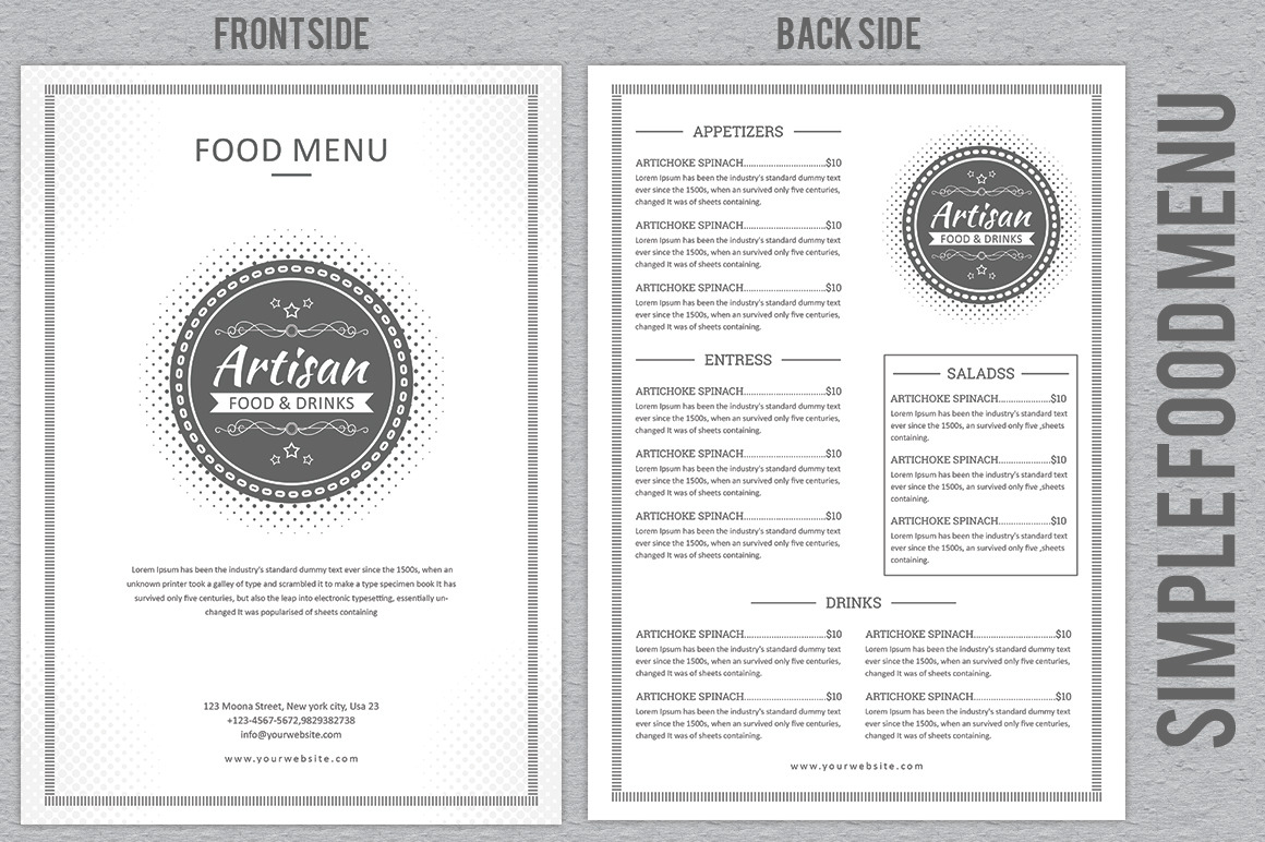 Simple Food Menu, a Flyer Template by Creative designer