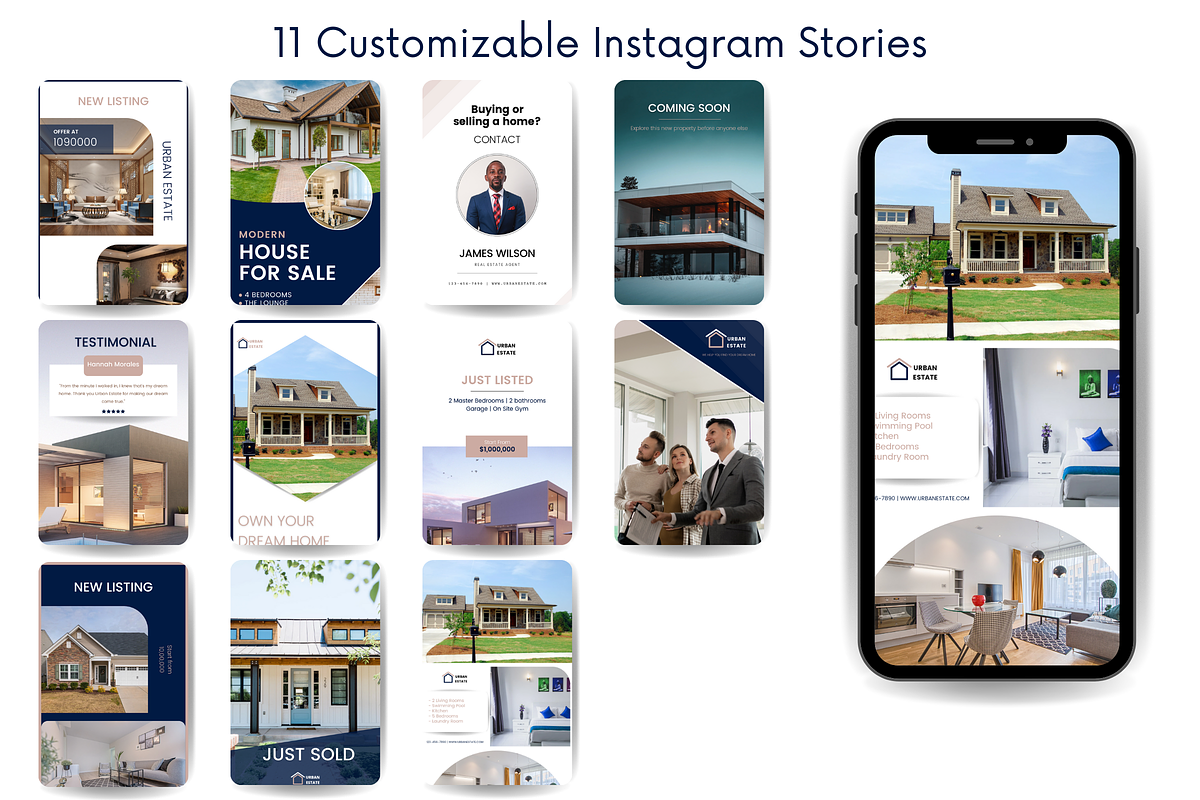 35 Real Estate Canva Templates, a Social Media Template by Viberints