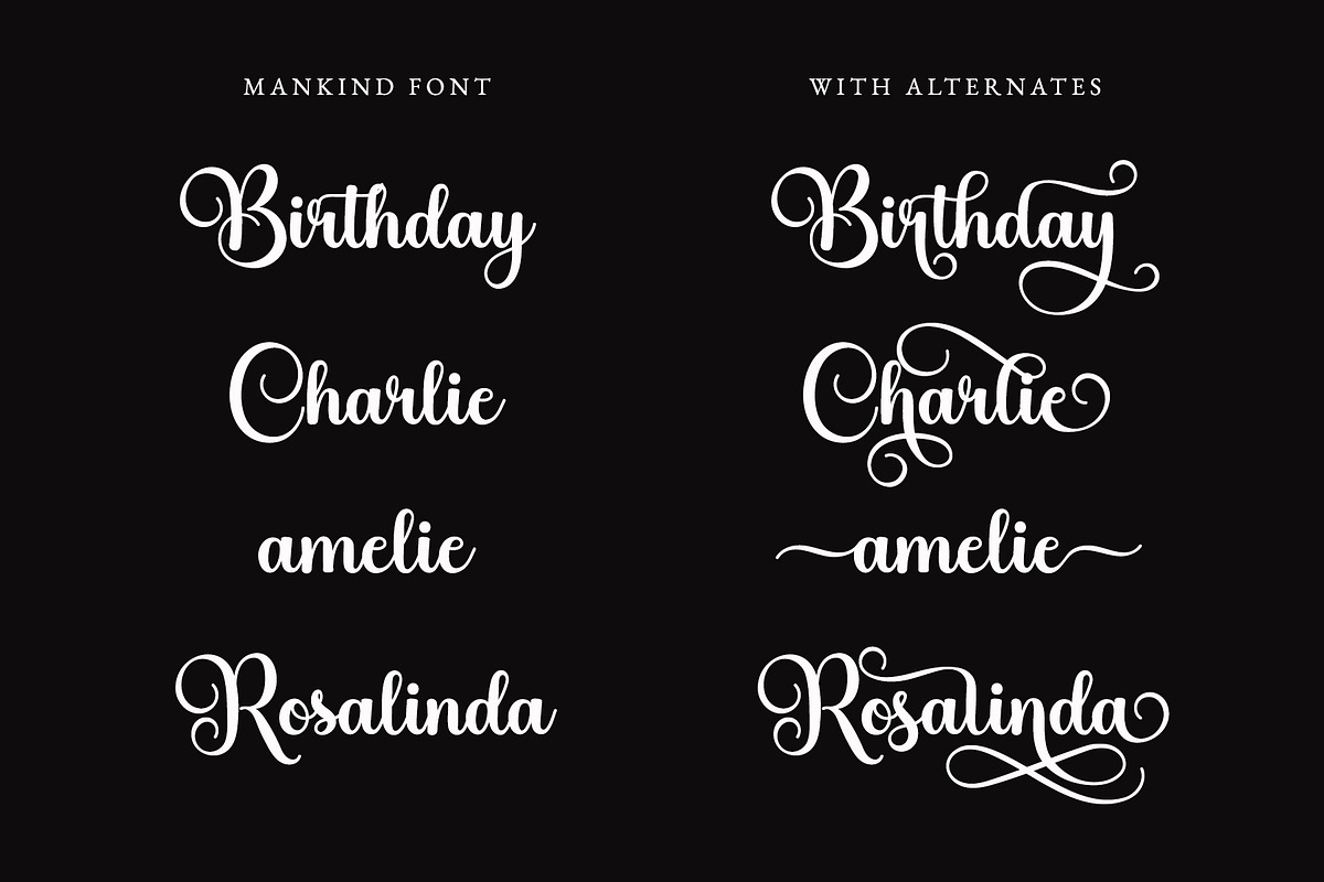 Mankind - Swirl Modern Script Font | Creative Market