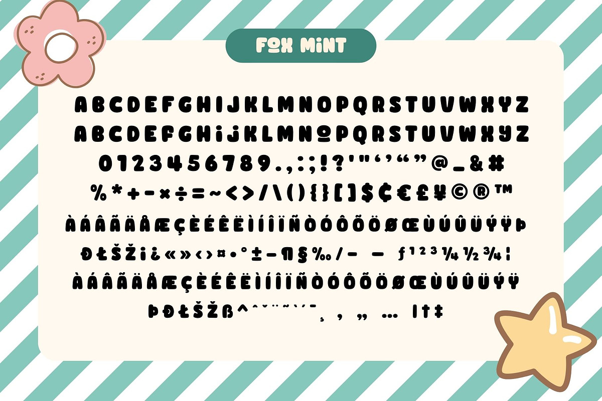 Fox Mint 5 Fonts Style, a Symbol Font by Fox7 By Rattana