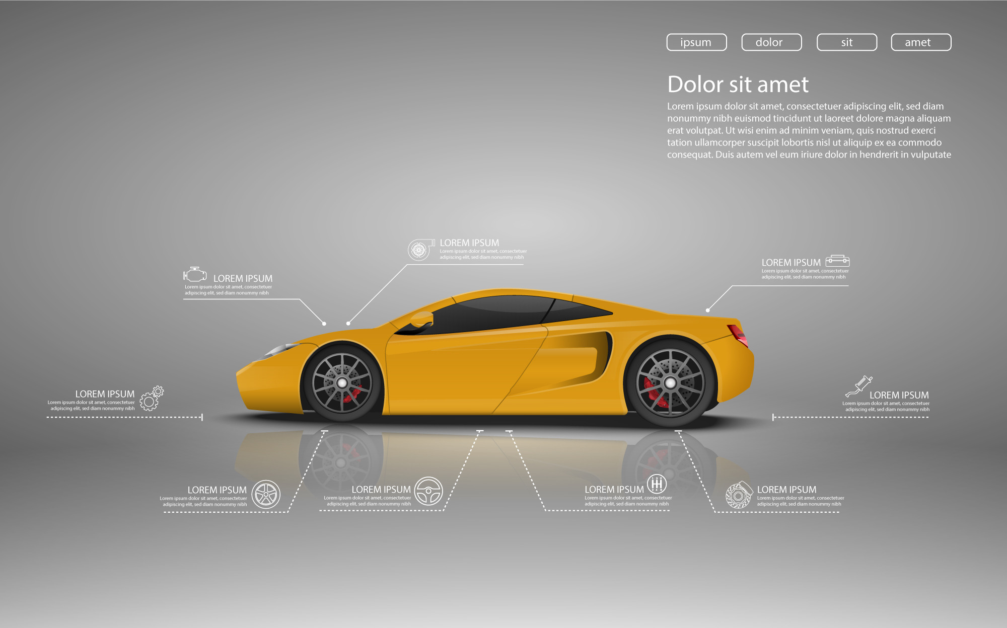 Set of Car infographics design, a Technology Illustration by S_design