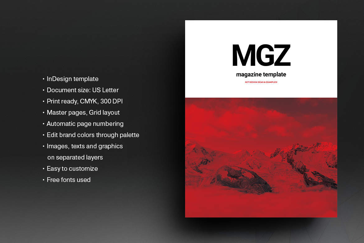 Red and Black Magazine Template, a Magazine Template by Boris Cupac