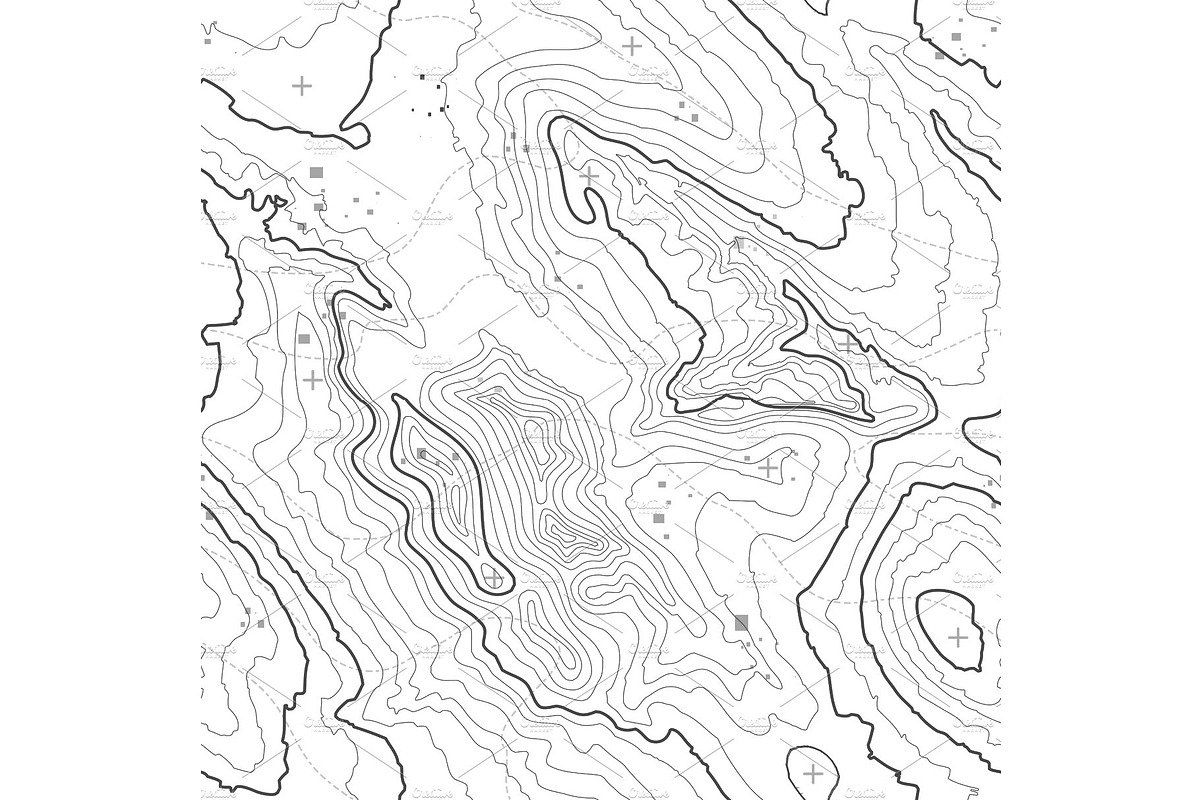 Seamless topographic map vector., a Pattern Graphic by RDShop