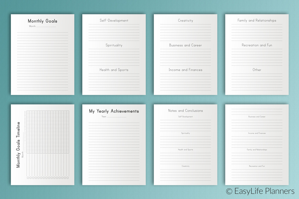 Five YEAR Plan 7x9 Printable, a Stationery Template by EasyLifePlanners