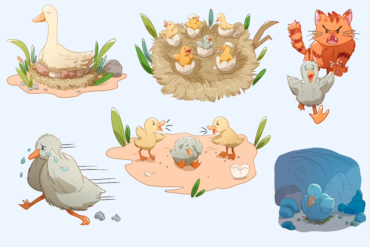 Ugly Duckling Clip Art Collection, an Education Illustration by Keepin ...