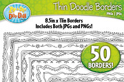 Thin Doodle Frame Borders Set 5, a Graphic by Zip-A-Dee-Doo-Dah Designs