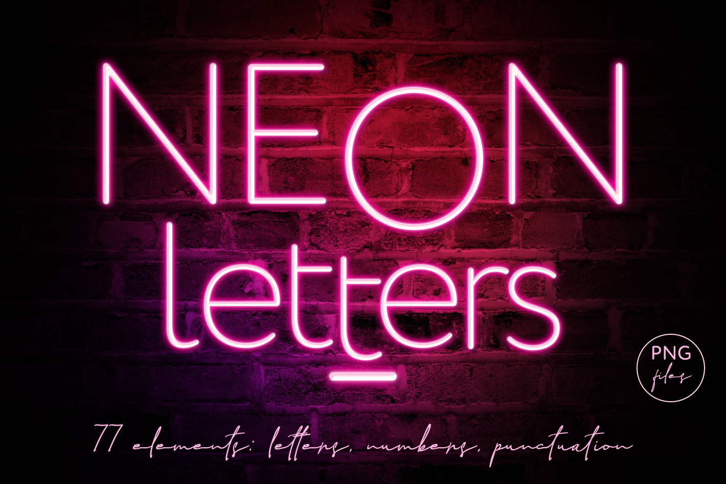 Pink Neon Letters clipart, an Object Graphic by PixelJungle | Creative ...