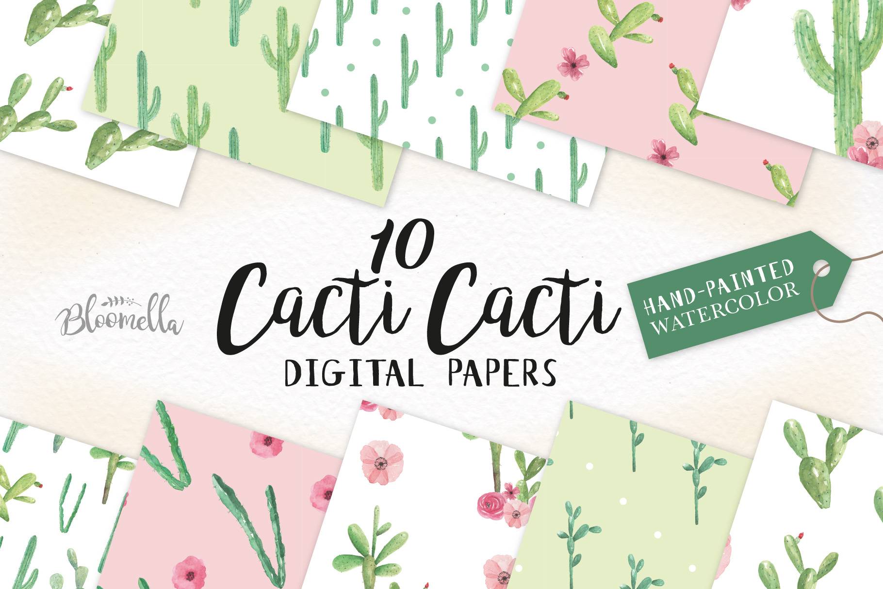 Cactus Digital Papers Cacti Patterns, a Pattern Graphic by Bloomella ...
