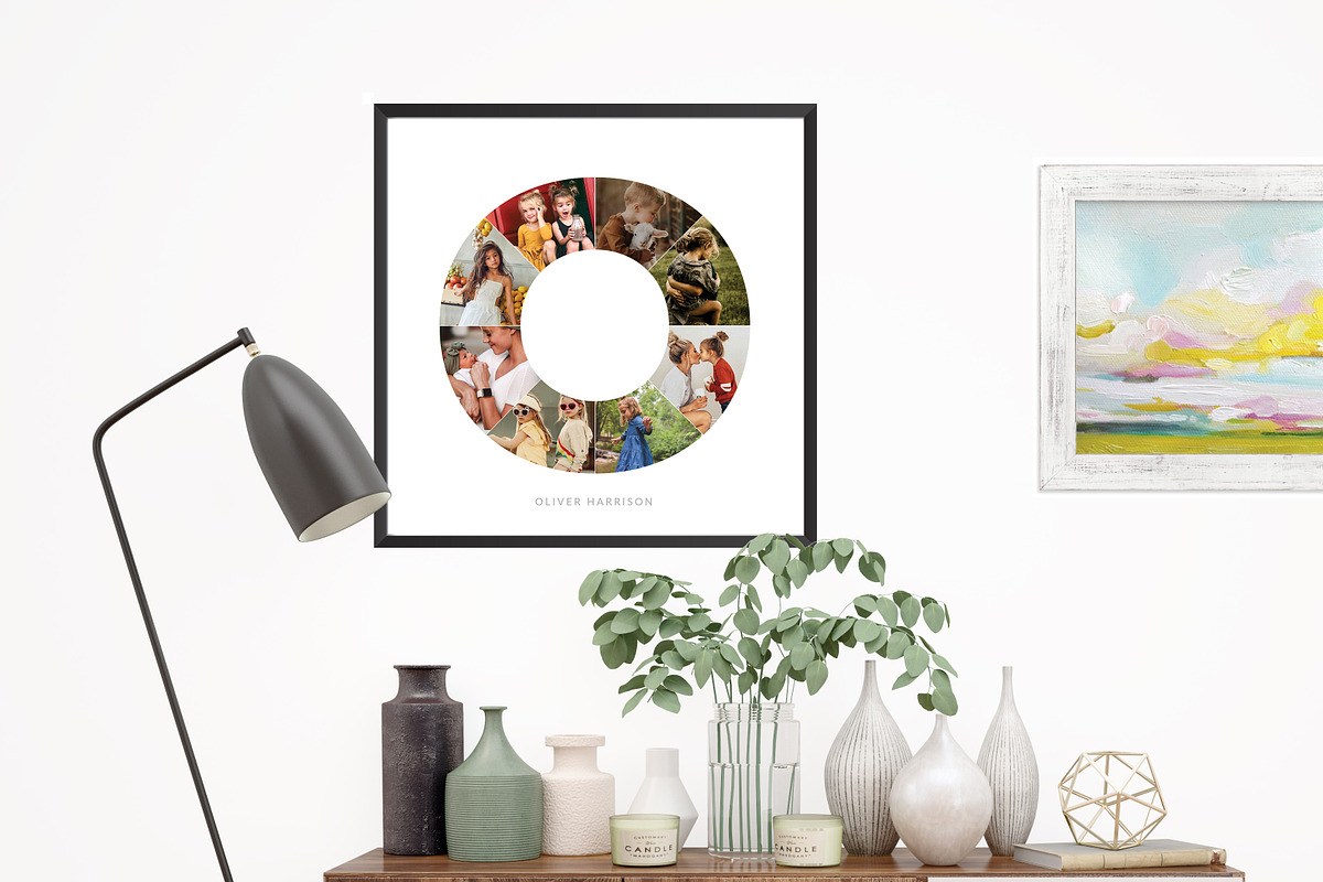 Letter O photo collage template, a Stationery Template by AIW SOLUTIONS