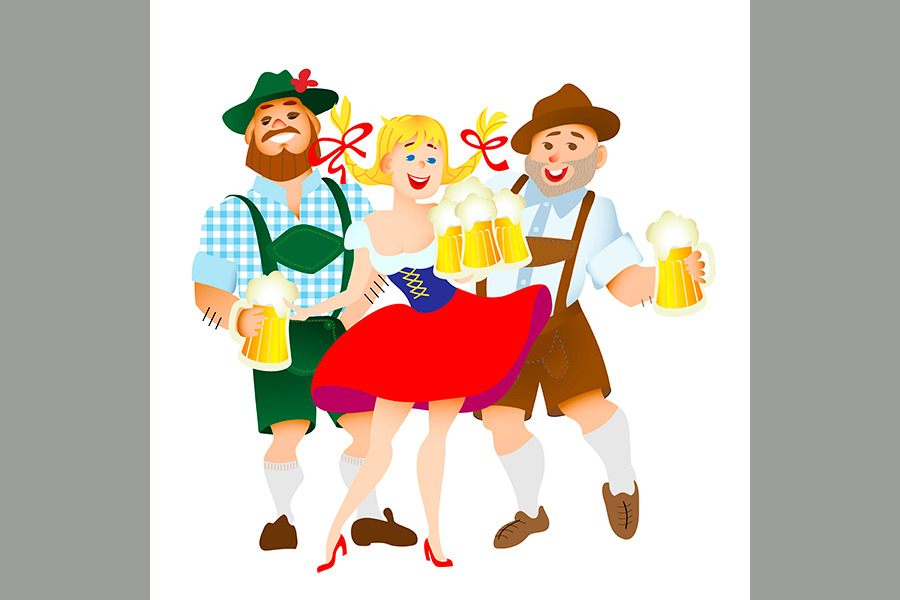 bavarian men and woman | Illustrations ~ Creative Market