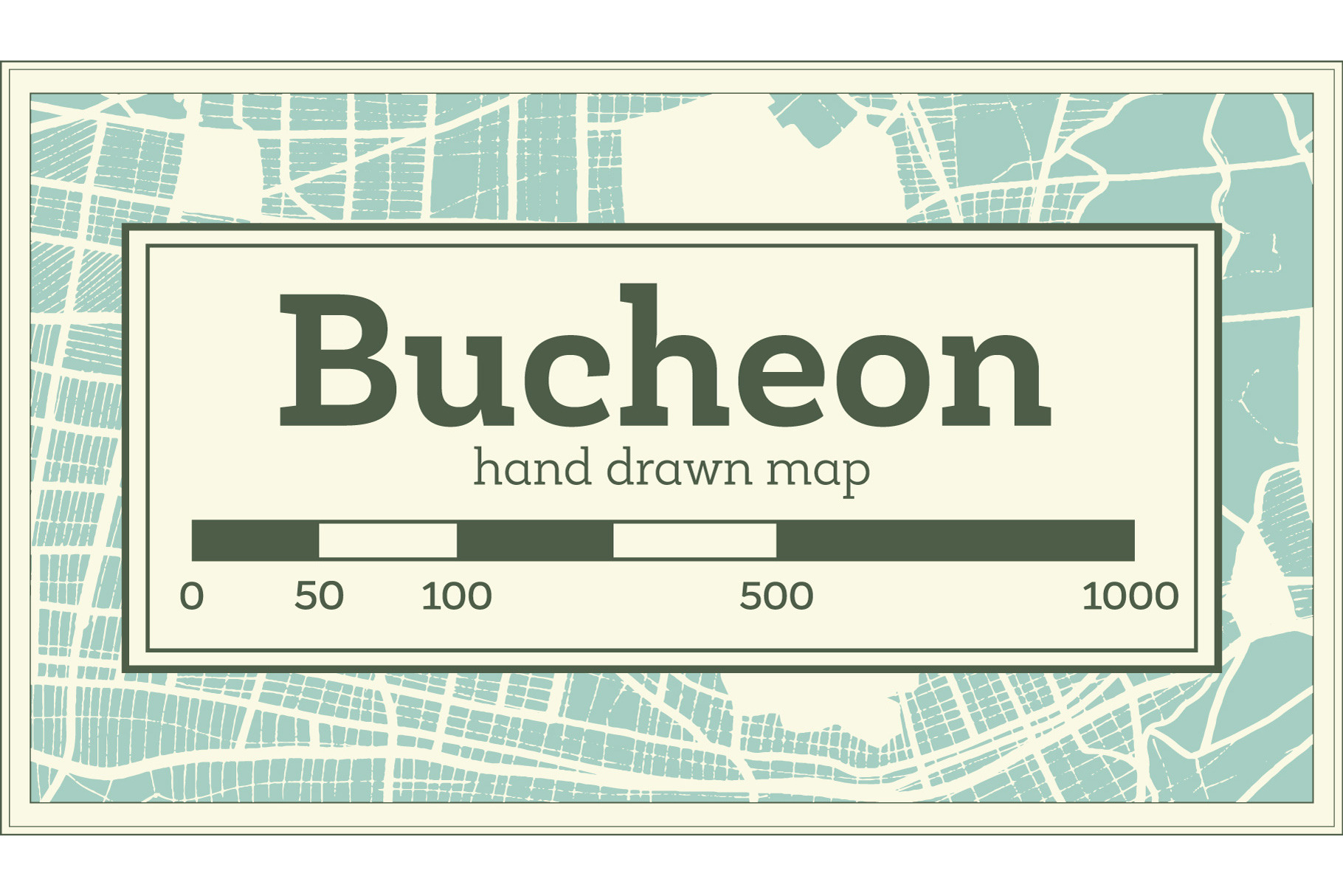 Bucheon South Korea City Map, a Transportation Illustration by Booblgum