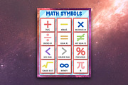 Math Symbols Poster, a Templates & Theme by Graphicsnext