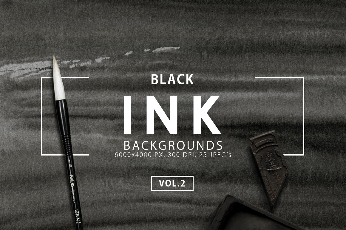 Black Ink Backgrounds Vol. 2, a Texture Graphic by ArtistMef