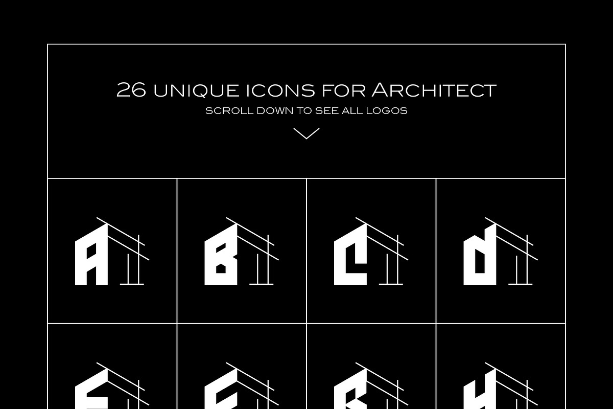 Geometric Letter A-Z Architect Logo