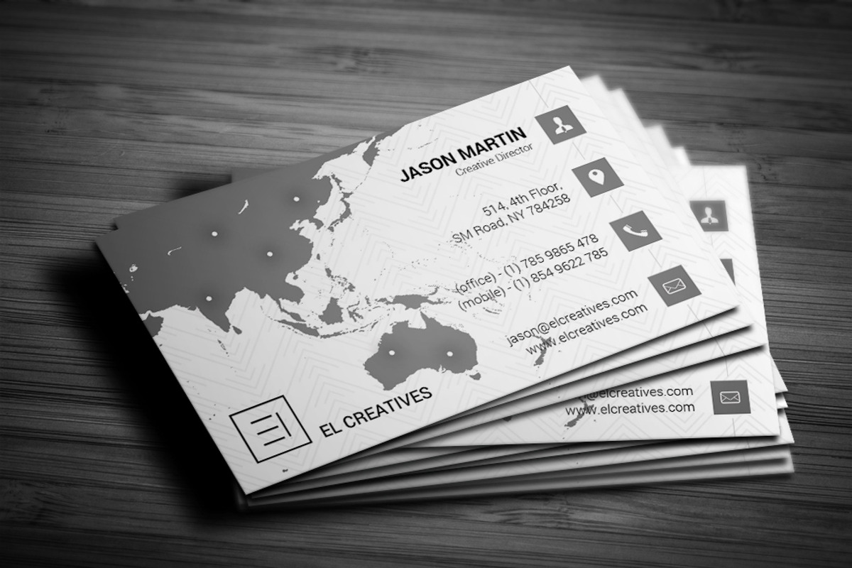 Creative Map Business Card, a Business Card Template by bouncy