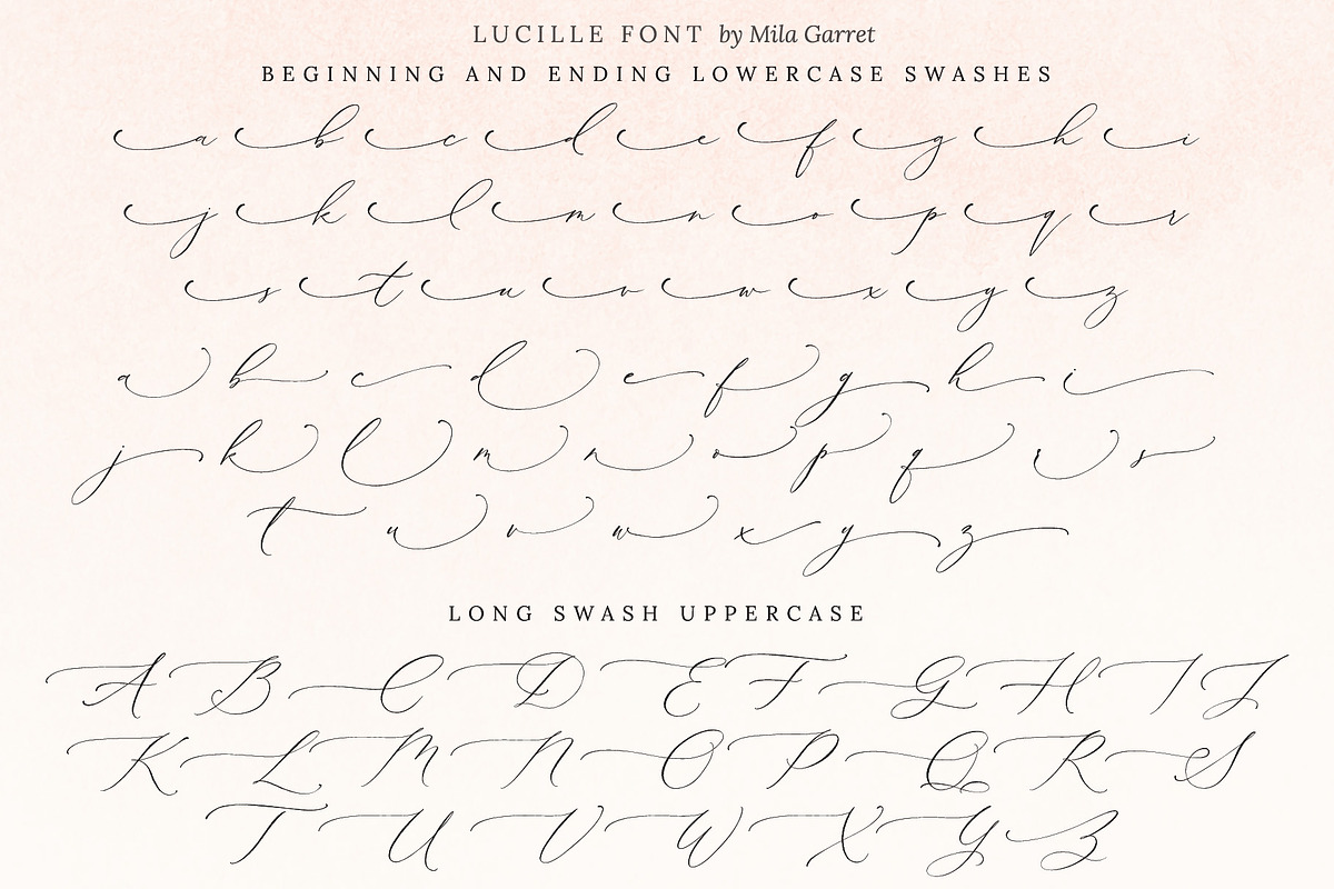 Lucille Wedding Calligraphy Font, a Script Font by Mila Garret
