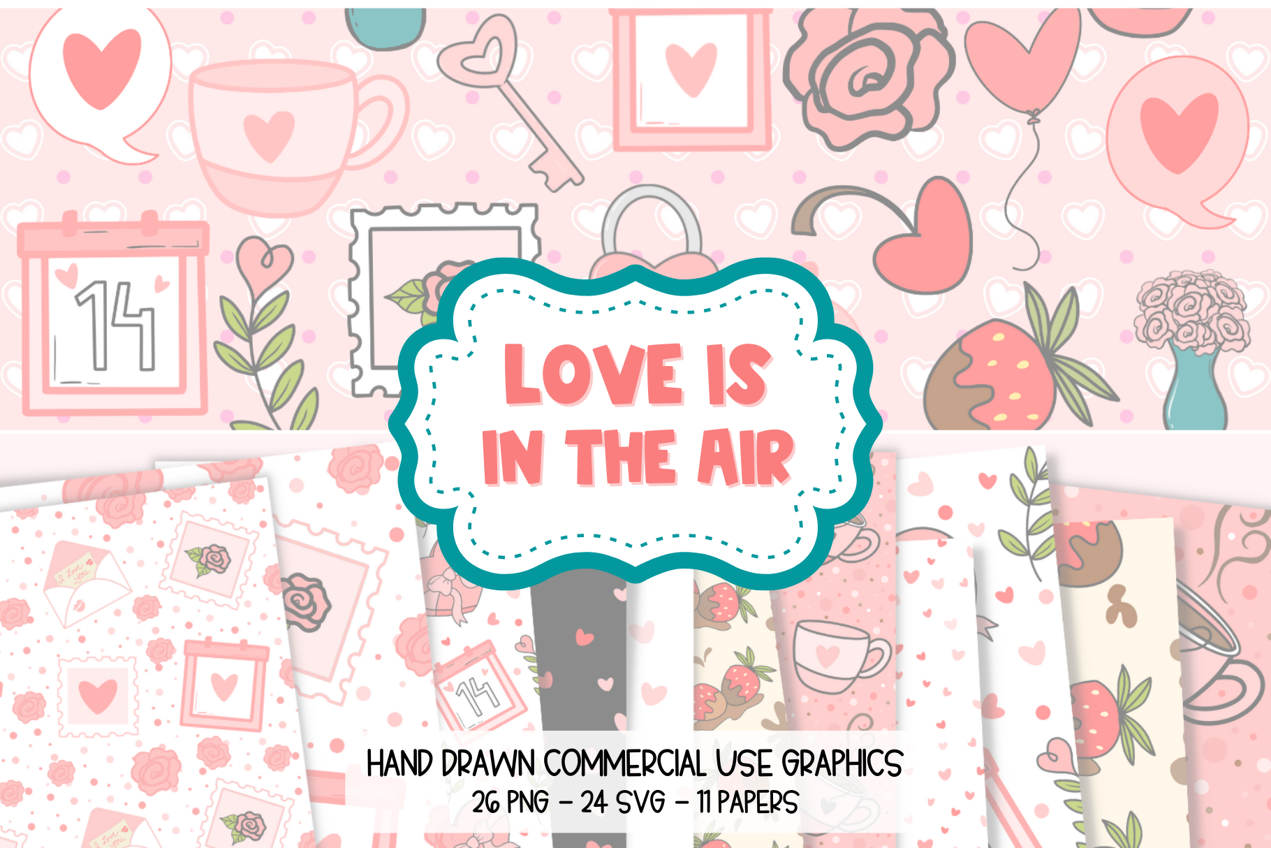 Valentine Clipart and SVG Bundle