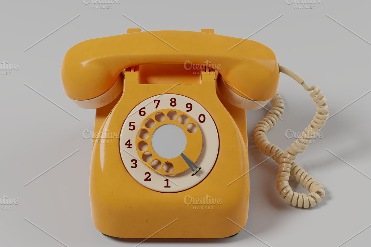Retro Rotary Telephone 3d Model