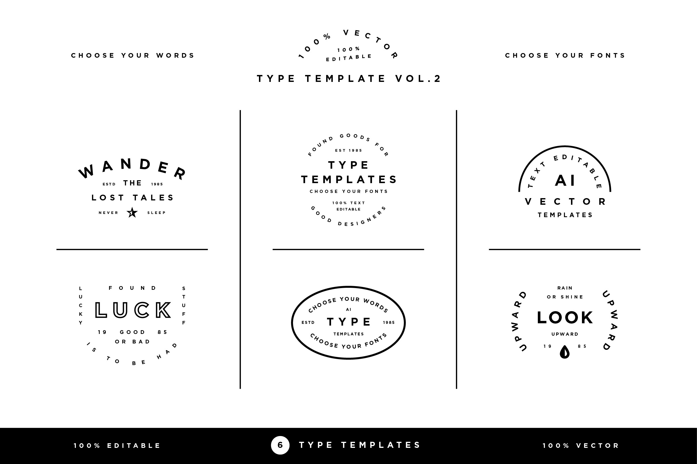 Type Template Vol. 2, a Branding & Logo Template by Misc. Loot Co.