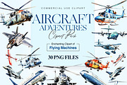 Watercolor Aircraft Clipart, Plane PNG