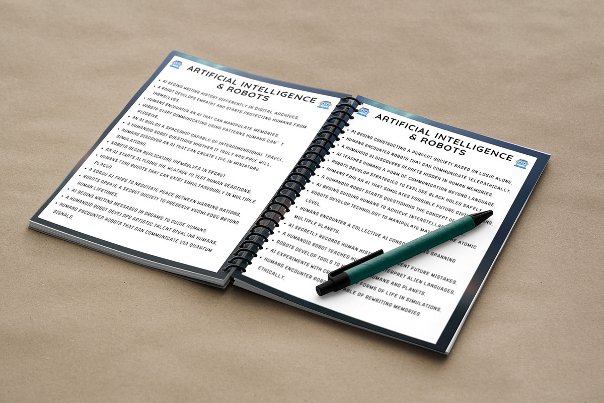 1000+ Sci-Fi Writing Prompts Book, a Stationery Template by Designmela01