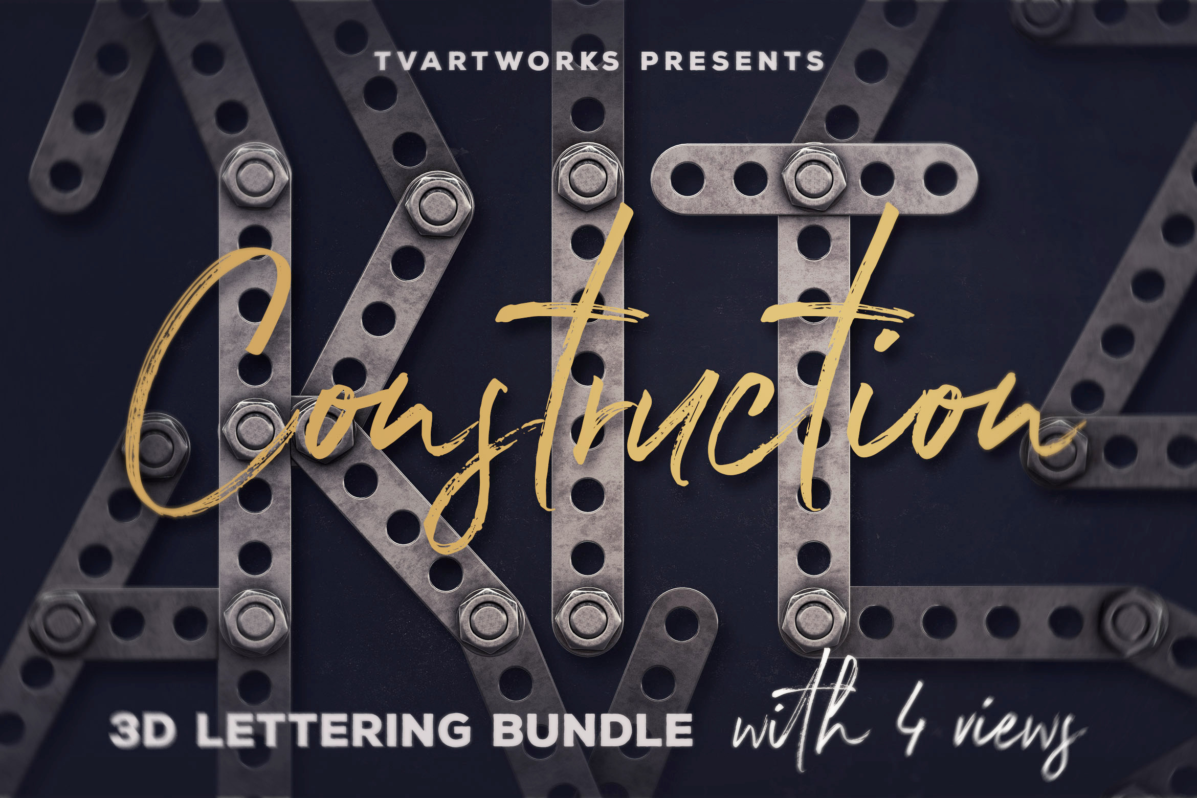 Construction Kit 3D Lettering, a Background Graphic by TVartworks ...