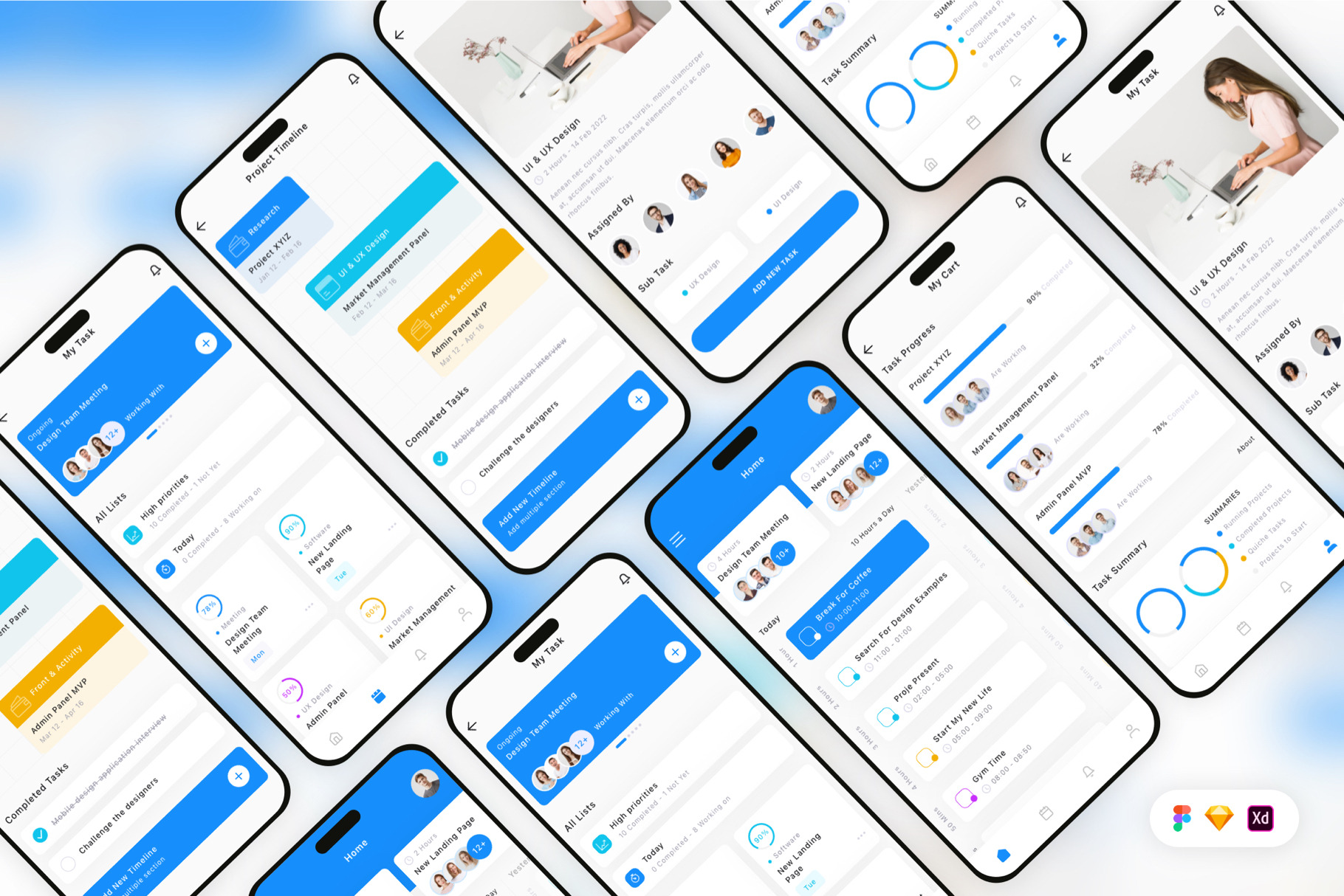 Task Manager Mobile App UI Kit, an UI Kit Template by Betush | Creative ...