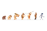 Human evolution. From monkey to | Background Graphics ~ Creative Market