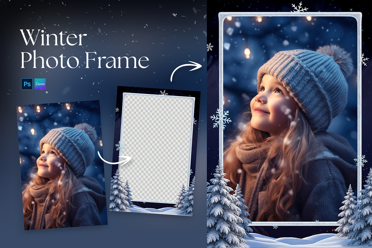 Winter Photo Frame Flyer Template, a Layer Style Add-On by DesignerCandies