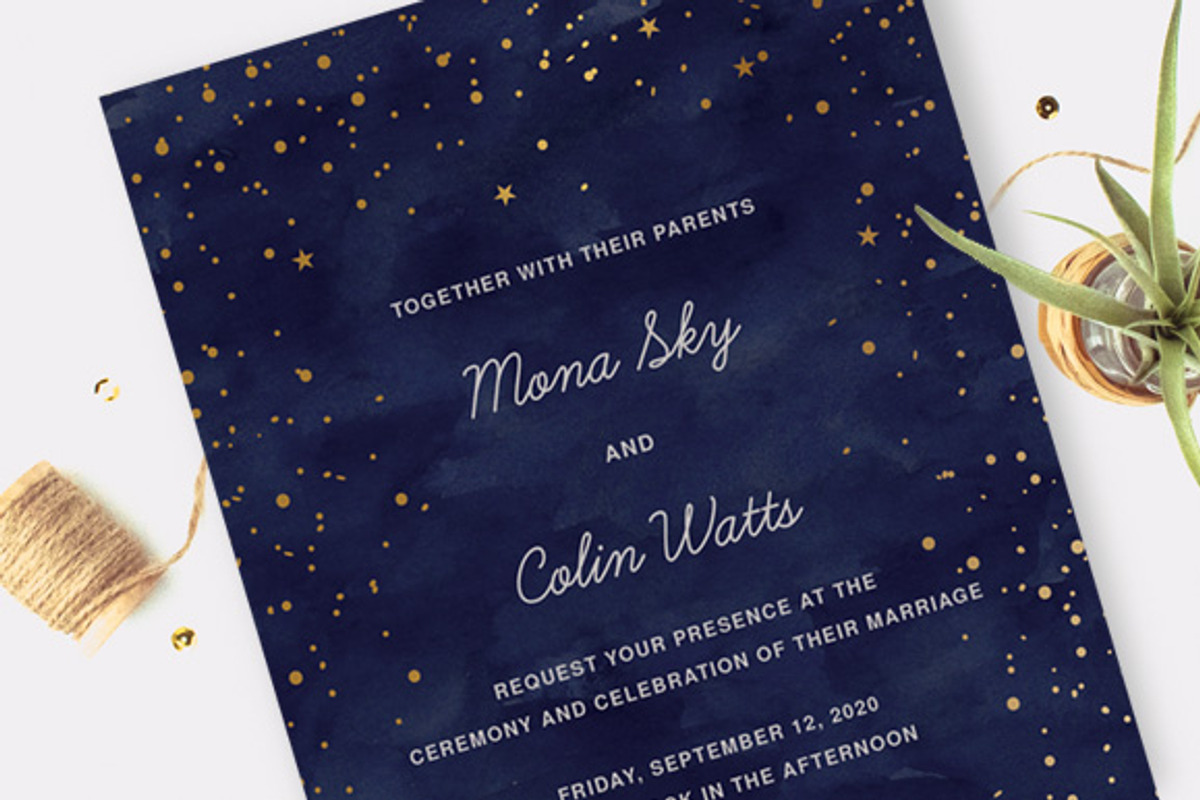 Starry Wedding Invitation Collection, an Invitation Template by Pixejoo