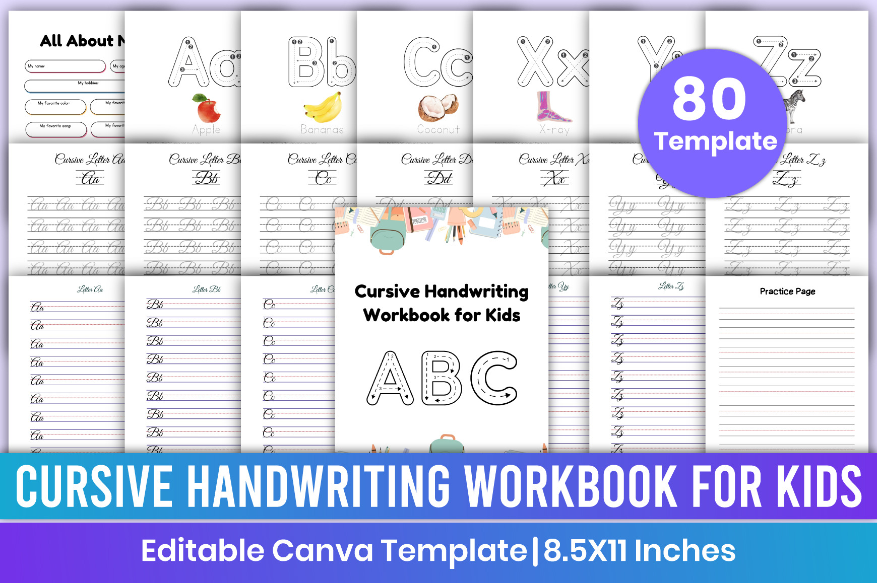 Cursive Handwriting Practice book