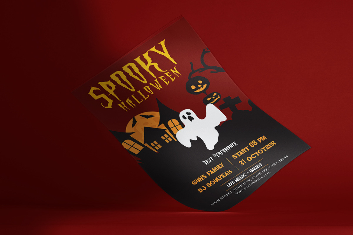 Spooky Halloween Flyer, a Flyer Template by skiiller studio