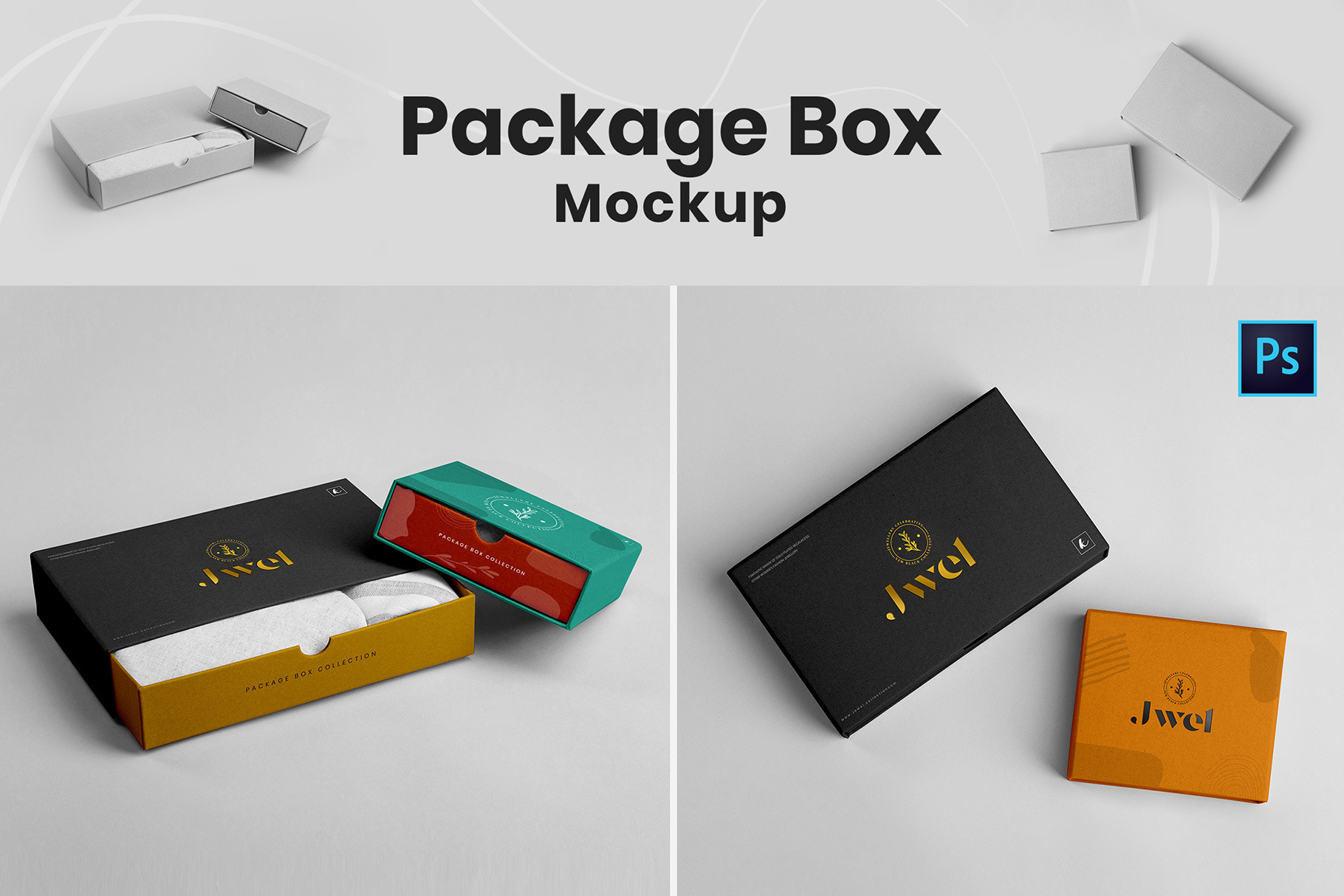 Package Box Mockup Template, a Cups & Container Mockup by VictorThemes ...