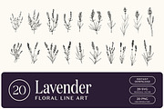Lavender Floral Line Art, an Illustration by Plantyful