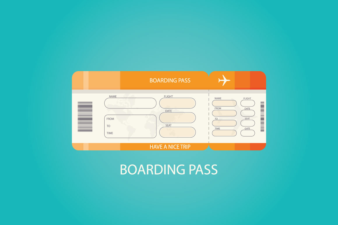 Illustration of boarding pass, a Transportation Illustration by Semenhorosh