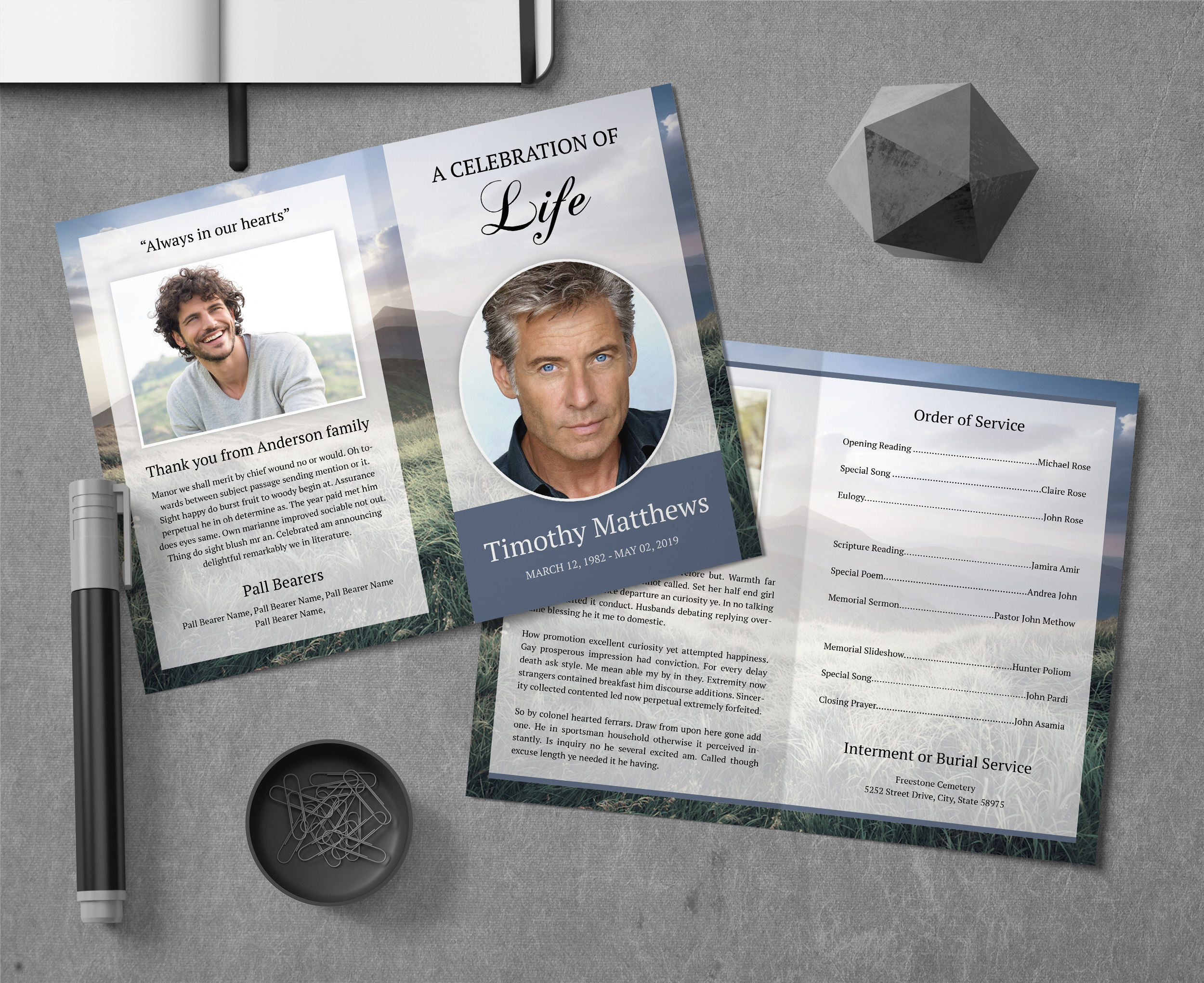 Obituary Program Template, an Invitation Template by TemplatesForest
