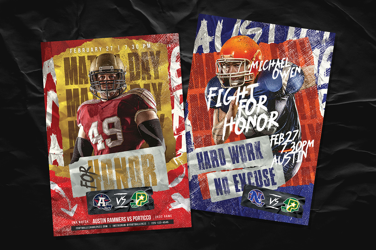 5 Football Flyer Templates PSD
