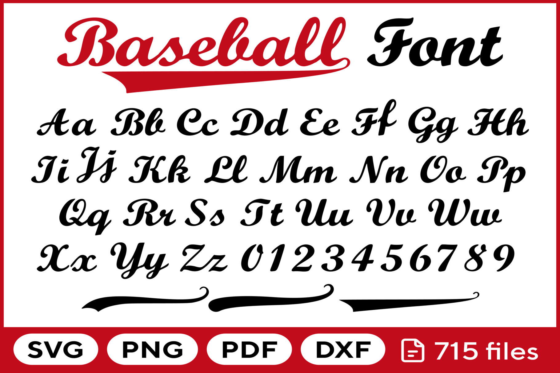 Baseball Font Svg Png Pdf Dxf, an Object Graphic by Custom Fonts & Patterns