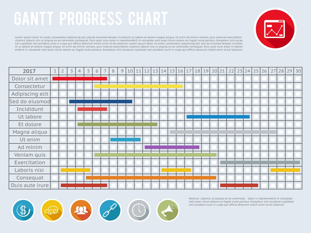 Project schedule chart, a Finance Illustration by Microvector