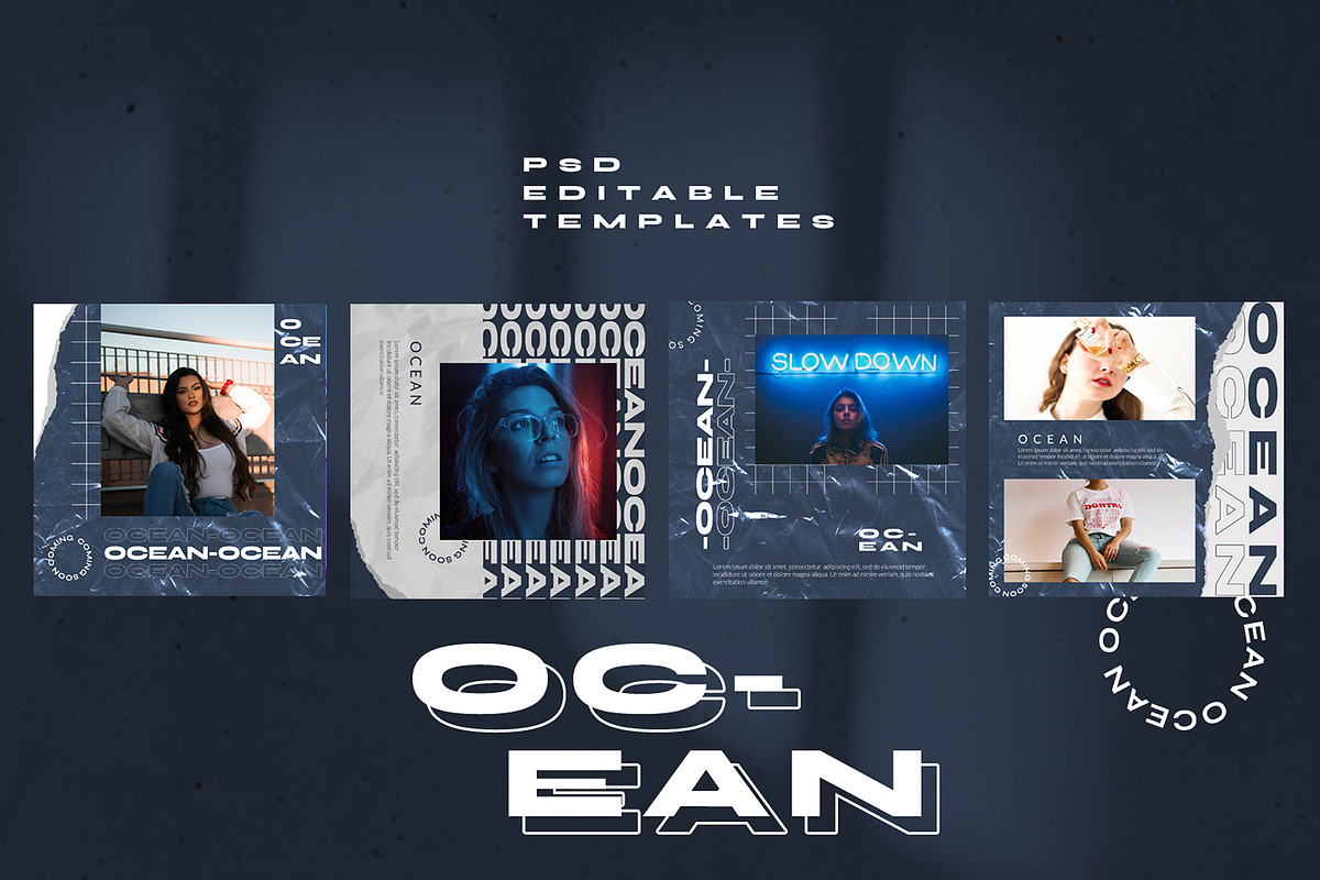 OCEAN Instagram Template, a Social Media Template by Compaq_Creative