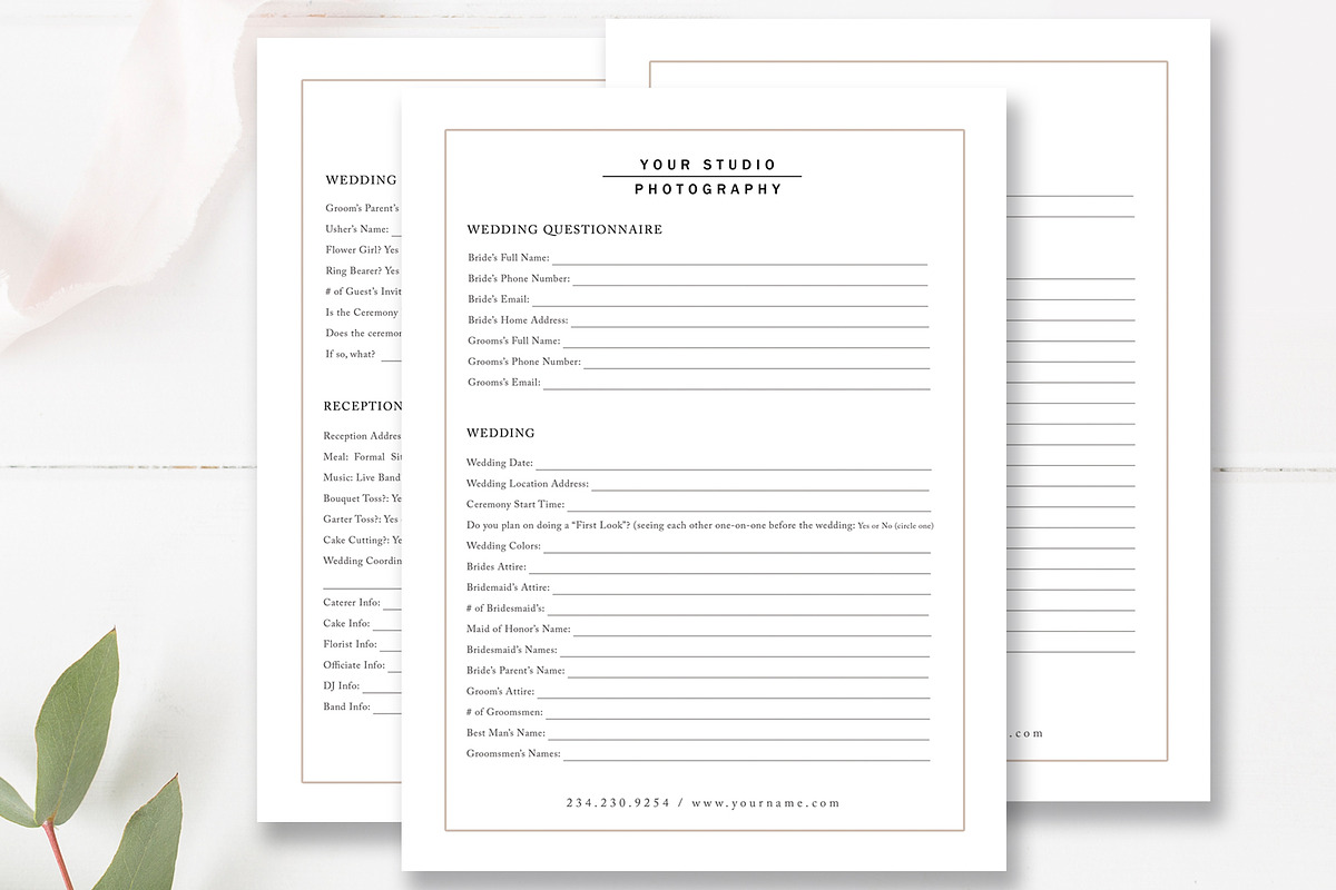 Wedding Planning Questionnaire, a Stationery Template by By Stephanie ...