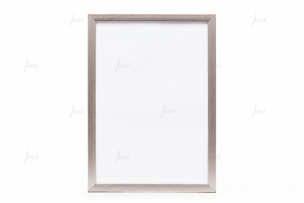 Silver styled frame isolated mockup, a Print Template by JustLikeMyDesktop