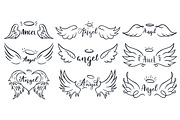 Wings hand drawn lettering. Doodle | Graphics ~ Creative Market