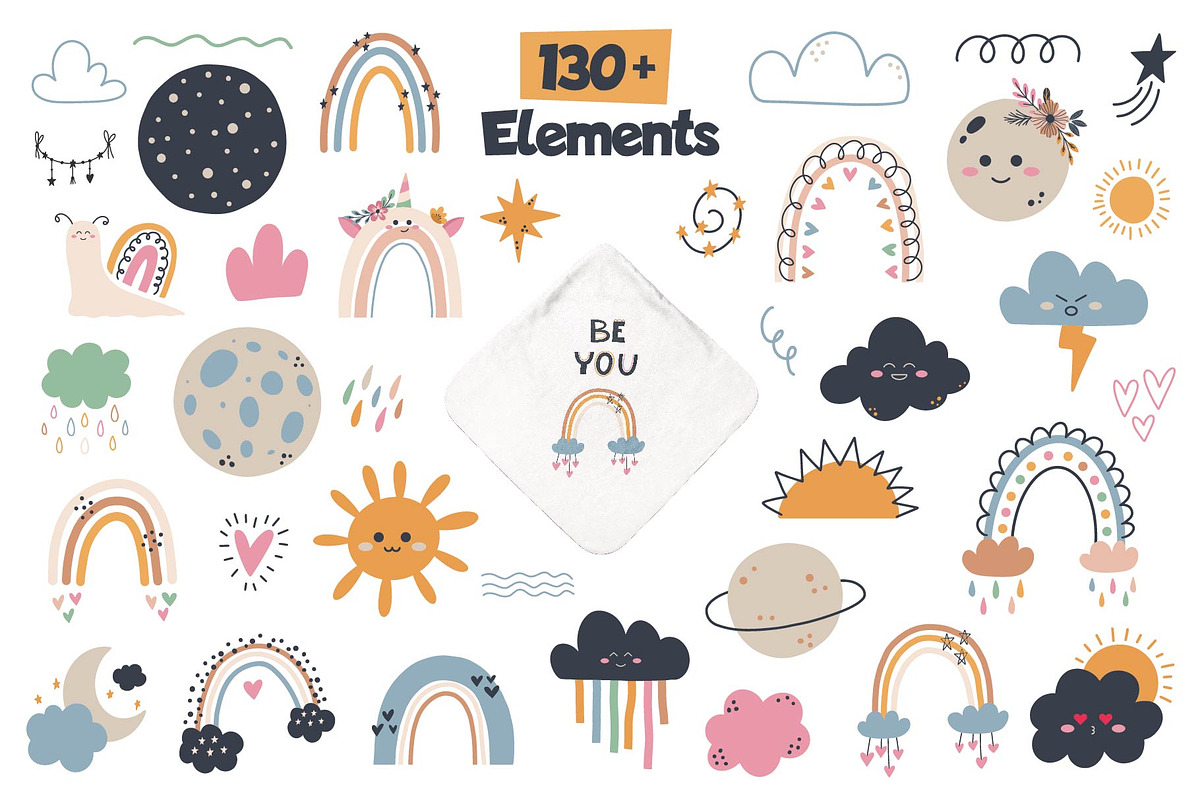 Boho Rainbow collection for kids, an Object Illustration by AnnArt