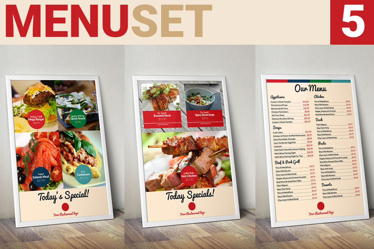 Food Menu Mega Set, a Brochure Template by IndieStock